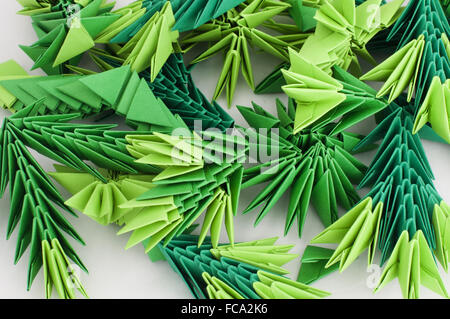Paper made green pine needles Stock Photo - Alamy