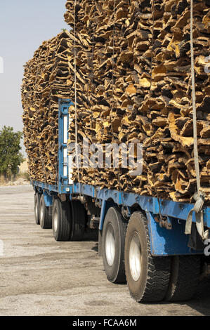 Pieces of cork bark. Loaded on truck Stock Photo - Alamy