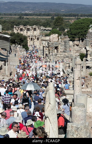 Ephesus archeological site. Curetes street. Historic ancient place in ...