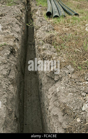 Pipes synthetic pipeline in the construction site Stock Photo - Alamy