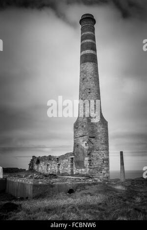 Mine stack Levant Cornwall UK Stock Photo - Alamy