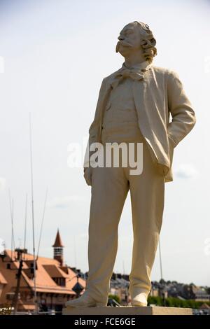 Statue of Gustave Flaubert in Trouville-sur-Mer, Calvados Normandy ...