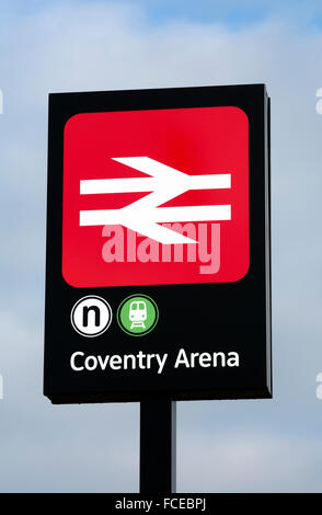 Coventry Arena railway station sign, Coventry, UK Stock Photo - Alamy
