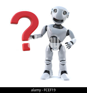 Ai robot and question mark Stock Photo - Alamy