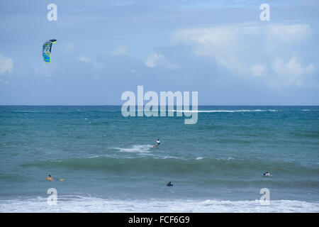 Kitesurfing in Dorado, Puerto Rico. Caribbean Island. US territory ...