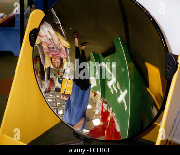 Techniquest Childrens Science Parabolic Concave Mirror Stock Photo - Alamy