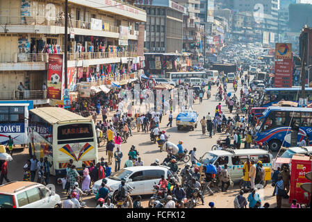 View of Hoima Road on a typically busy day, Kampala, Uganda, Africa ...