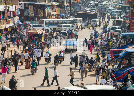 View of Hoima Road on a typically busy day, Kampala, Uganda, Africa ...