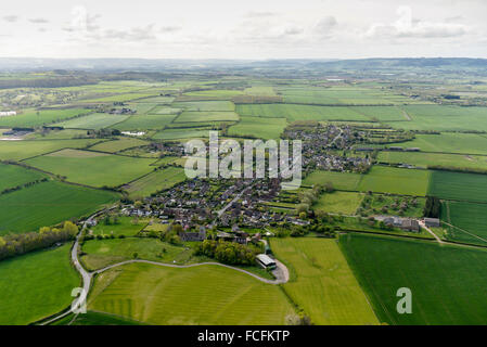 An aerial view of the Worcestershire village of Bishampton and ...