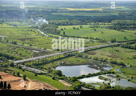 An aerial view of the A10 viaduct near Hertford Stock Photo - Alamy