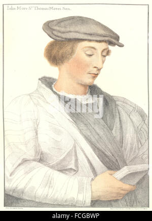 John More, son of Sir Thomas More and his first wife Jane. Handcoloured ...