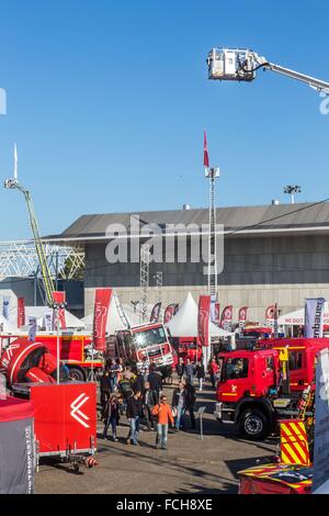 French fire department ladder truck in Paris, France Stock Photo - Alamy