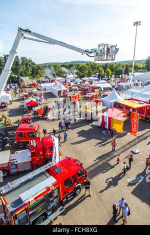 French fire department ladder truck in Paris, France Stock Photo - Alamy