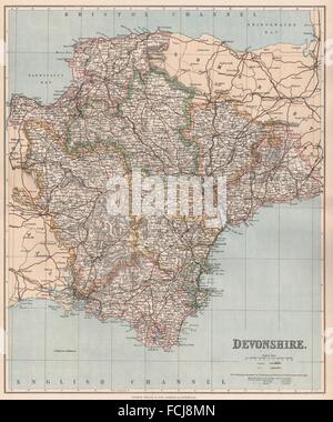 Devonshire county map. Divisions boroughs electoral. REFORM ACT. DAWSON ...