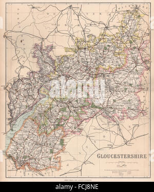 Gloucestershire county map. Divisions boroughs electoral REFORM ACT ...