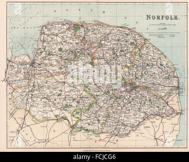 Norfolk county map. Divisions boroughs electoral. REFORM ACT. DAWSON ...