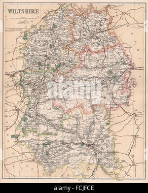 Wiltshire county map. Divisions boroughs electoral. REFORM ACT. DAWSON ...
