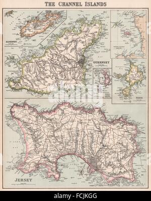 CHANNEL ISLANDS: Sark; Inset map of Herm & Jethou. WARD LOCK, 1925 ...