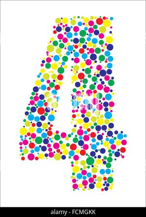 number four icon sign. Multicolored paper stickers. Vector illustration ...