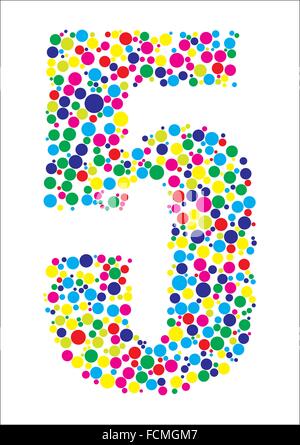 number five icon sign. Multicolored paper stickers. Vector illustration ...