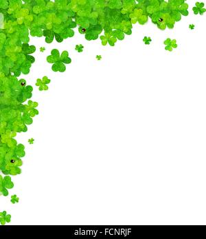 Four Leaf Clover Corner Decoration Pattern vector illustration Stock ...