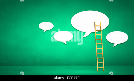 Conceptual image with ladder to chat clouds Stock Photo - Alamy