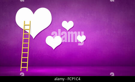 Conceptual image of ladder leading to a heart Stock Photo - Alamy