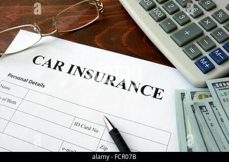Car Insurance Policy Form Concept Stock Photo - Alamy
