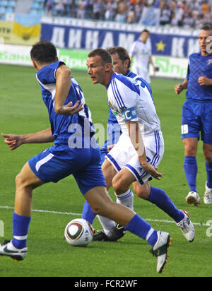 KYIV, UKRAINE - JULY 17, 2010: Denys Garmash of Dynamo Kyiv kicks the ...