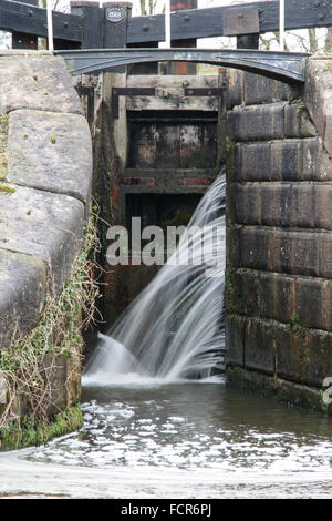 Canal Lock Gates Leaking Water Waste Pouring Leak Stock Photo - Alamy
