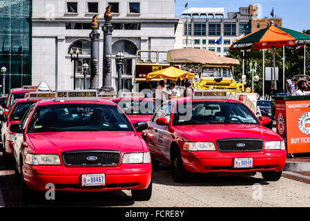 DC Taxicabs in new uniform livery, Union Station, Washington DC Stock ...