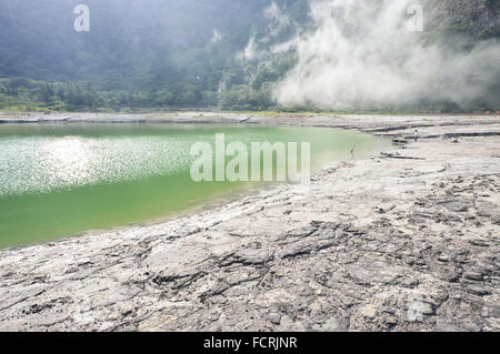 The cloud came down into the crater of Tecapa volcano, near the town of ...