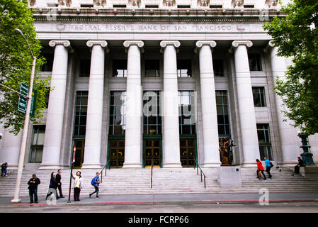 Federal reserve bank of San Francisco, California. Seal on one dollar ...