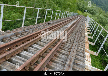 Old Japanese railways and bridges, Sakhalin Island, Russia Stock Photo ...