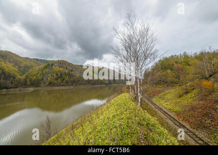 Old Japanese railways and bridges, Sakhalin Island, Russia Stock Photo ...