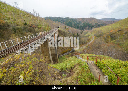 Old Japanese railways and bridges, Sakhalin Island, Russia Stock Photo ...