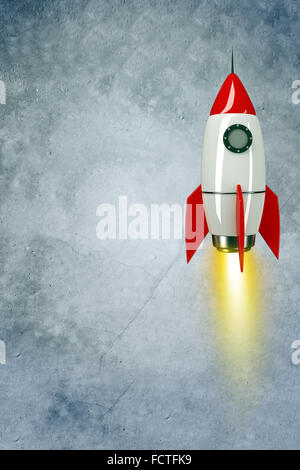 Space rocket on grey Stock Photo - Alamy