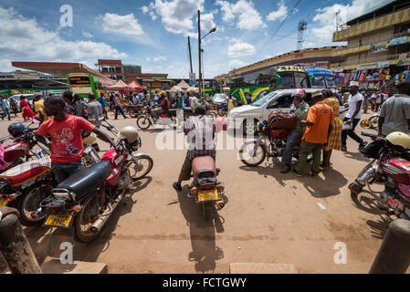 View of Hoima Road on a typically busy day, Kampala, Uganda, Africa ...