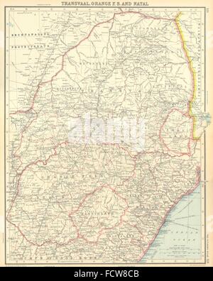 Map of Transvaal and the Orange Free State. Portraits of General ...