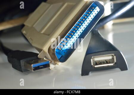 male and female type connectors for connecting peripherals Stock Photo ...