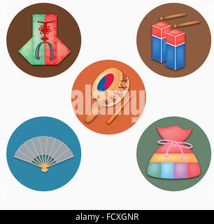 Set of various objects for traditional Korean cafe Stock Photo - Alamy