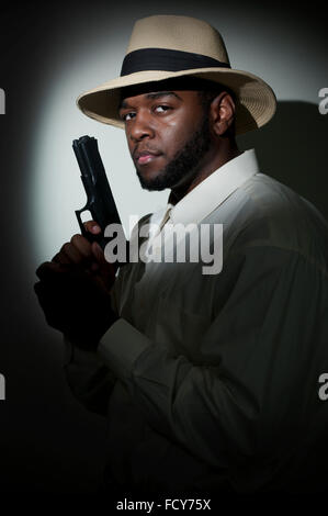 Private Detective Or Investigator. African Security Using Walkie Talkie ...