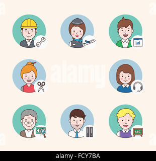 Various icons representing different types of occupation Stock Photo ...