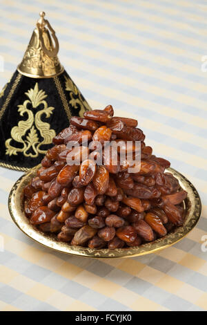 Ramadan dates is traditional food for iftar in islamic world. Dark ...