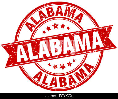 Alabama red round grunge vintage ribbon stamp Stock Photo - Alamy