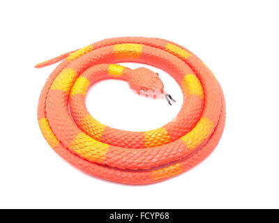 orange toy snake on a white background Stock Photo - Alamy