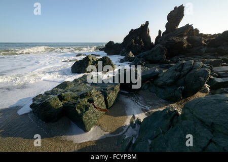 Sea cliffs, rocks and landscapes. Sakhalin Island, Russia Stock Photo ...