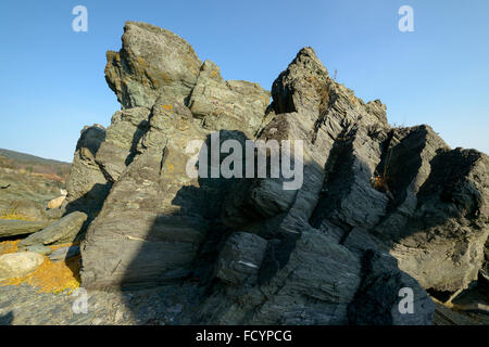 Sea cliffs, rocks and landscapes. Sakhalin Island, Russia Stock Photo ...