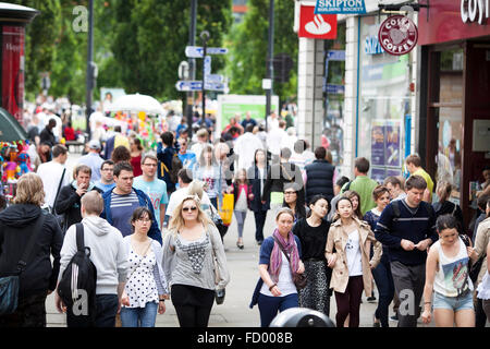 Busy Market Street, Manchester, England Stock Photo - Alamy