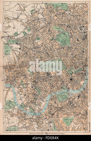WEST LONDON Westminster Kensington Chelsea Wandsworth city plan BACON ...